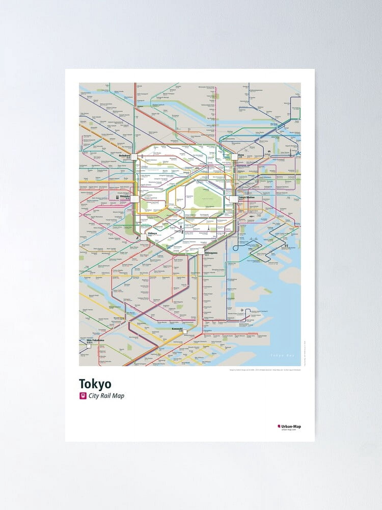 AatoeaX Tokyo City Rail Map Poster Poster Aesthetic Home Decor ...