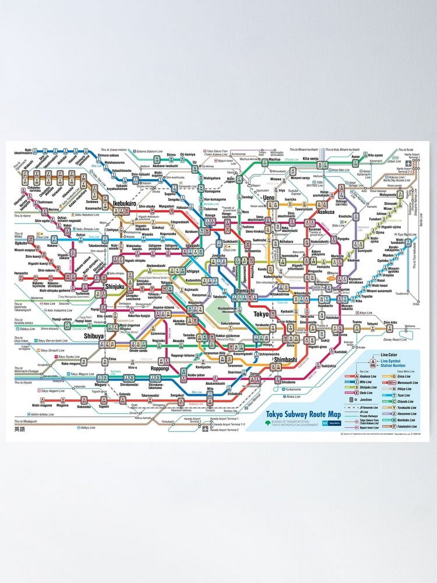 AatoeaX Tokyo subway Poster Aesthetic Home Decor – Perfect for Gallery Walls or Gifts,12"x18 ...