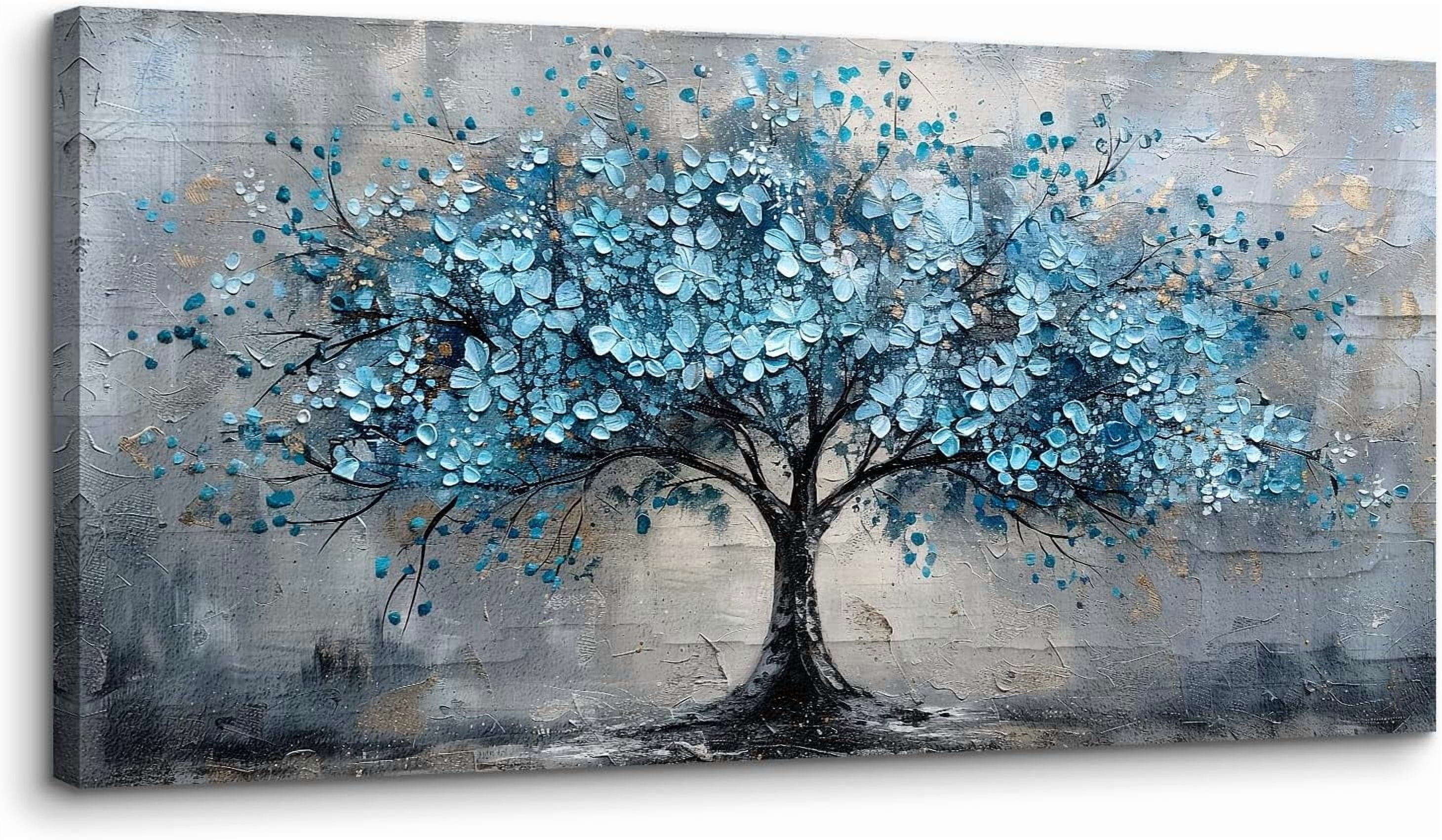 AatoeaX Tree of Life Wall Art, Cherry Blossom Canvas Oil Paintings ...