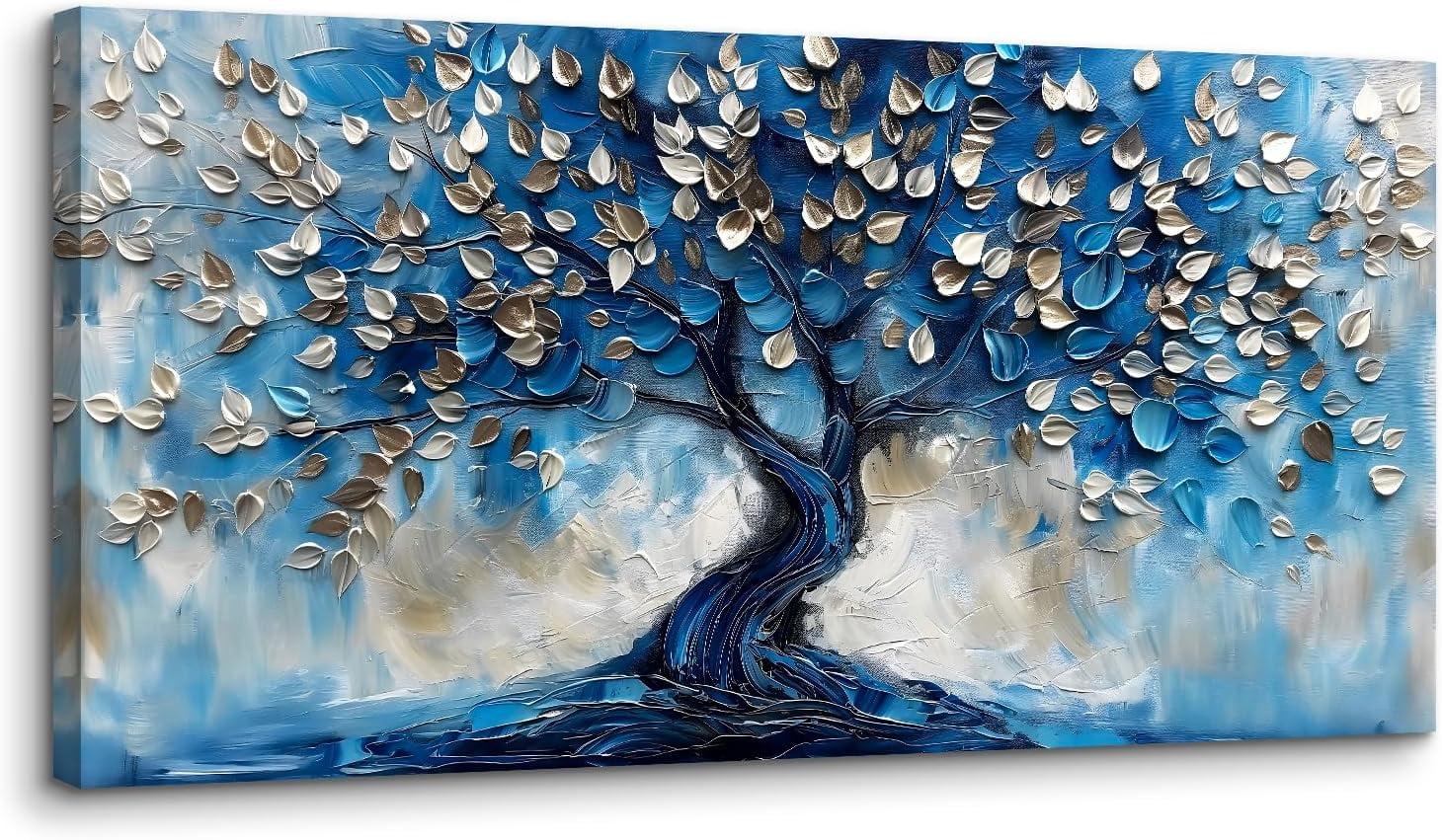 AatoeaX Tree of Life Wall Art for Living Room, Blue Tree Canvas Decor ...