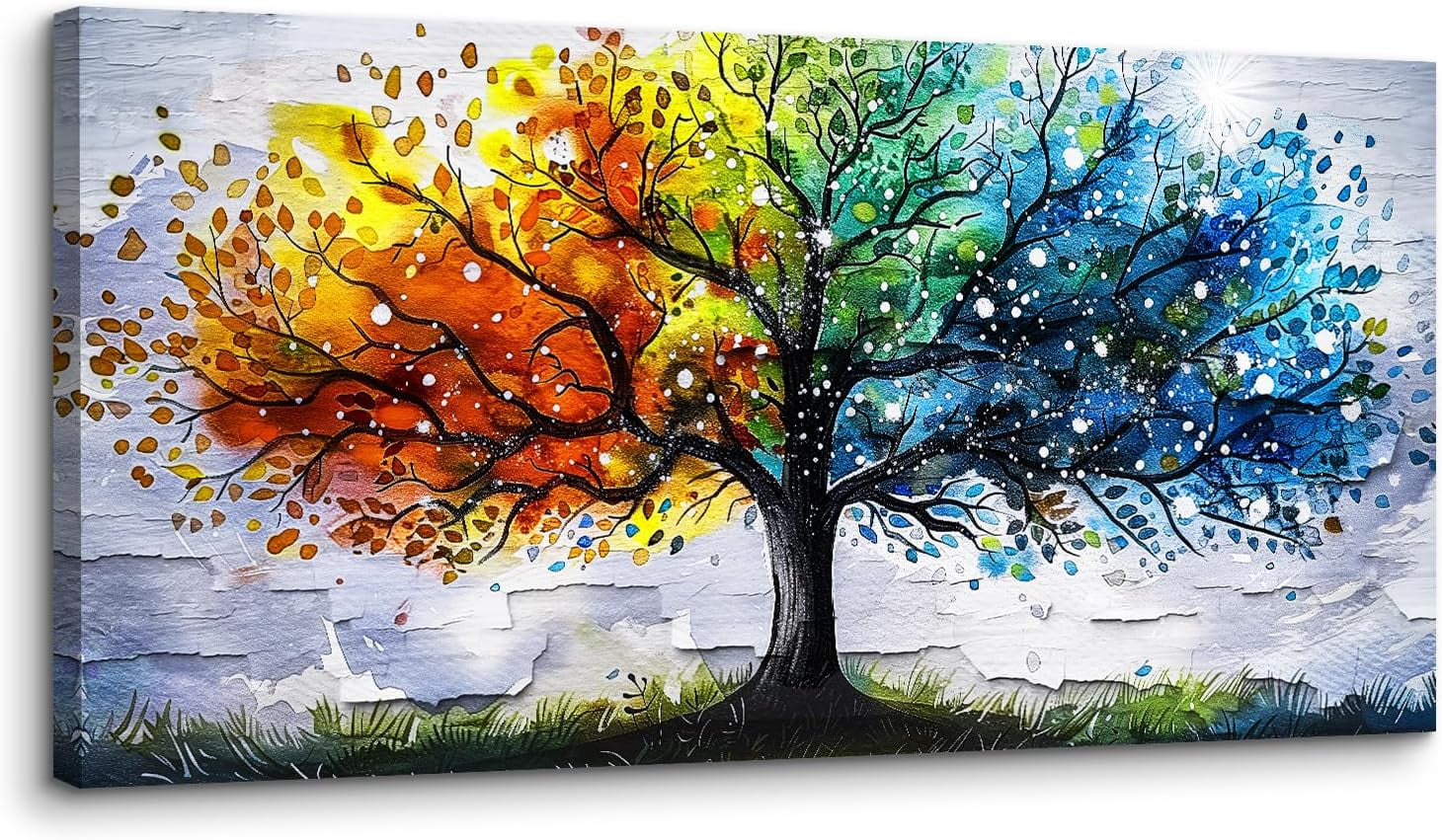 AatoeaX Tree of Life Wall Art for Living Room, Colorful Tree Abstract ...