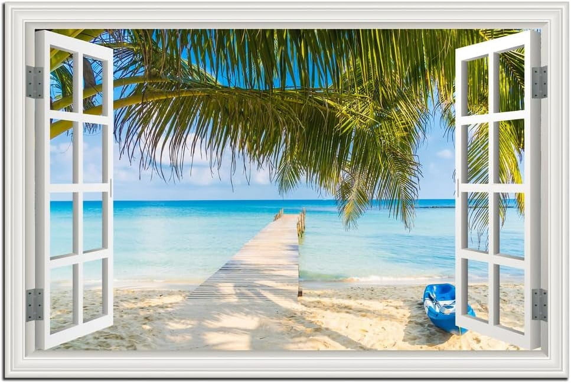 AatoeaX Tropical Palm Tree Canvas Art Decor for Wall Beach Pictures for ...