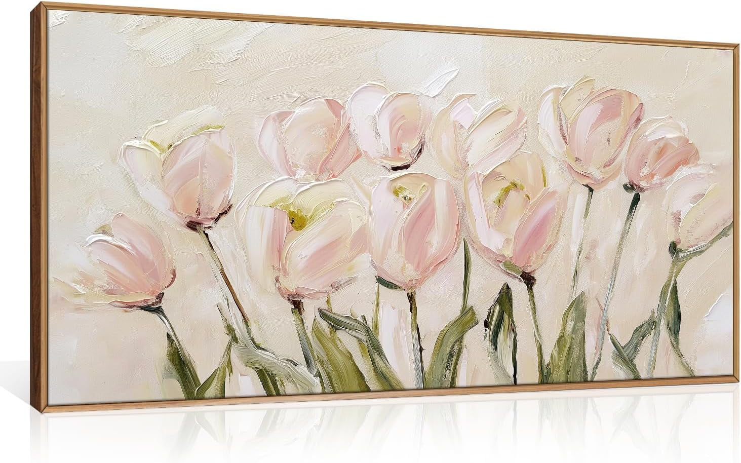 AatoeaX Tulip Floral Canvas Wall Art Watercolor Flower Pink Tulip ...