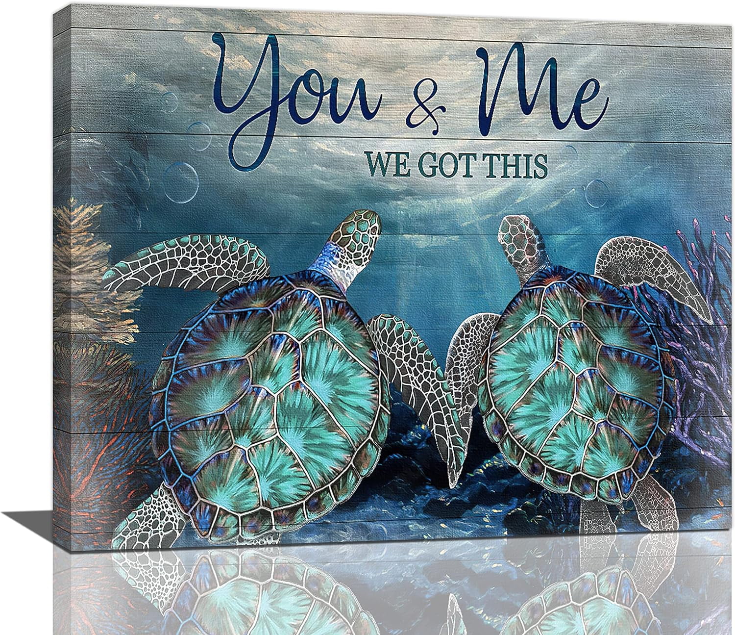 AatoeaX Turquoise Sea Turtle Decor Wall Art Ocean Bathroom Pictures ...