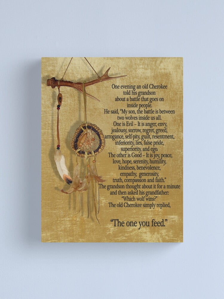 AatoeaX The Two wolves, Cherokee proverb Canvas Print Modern Wall Art ...