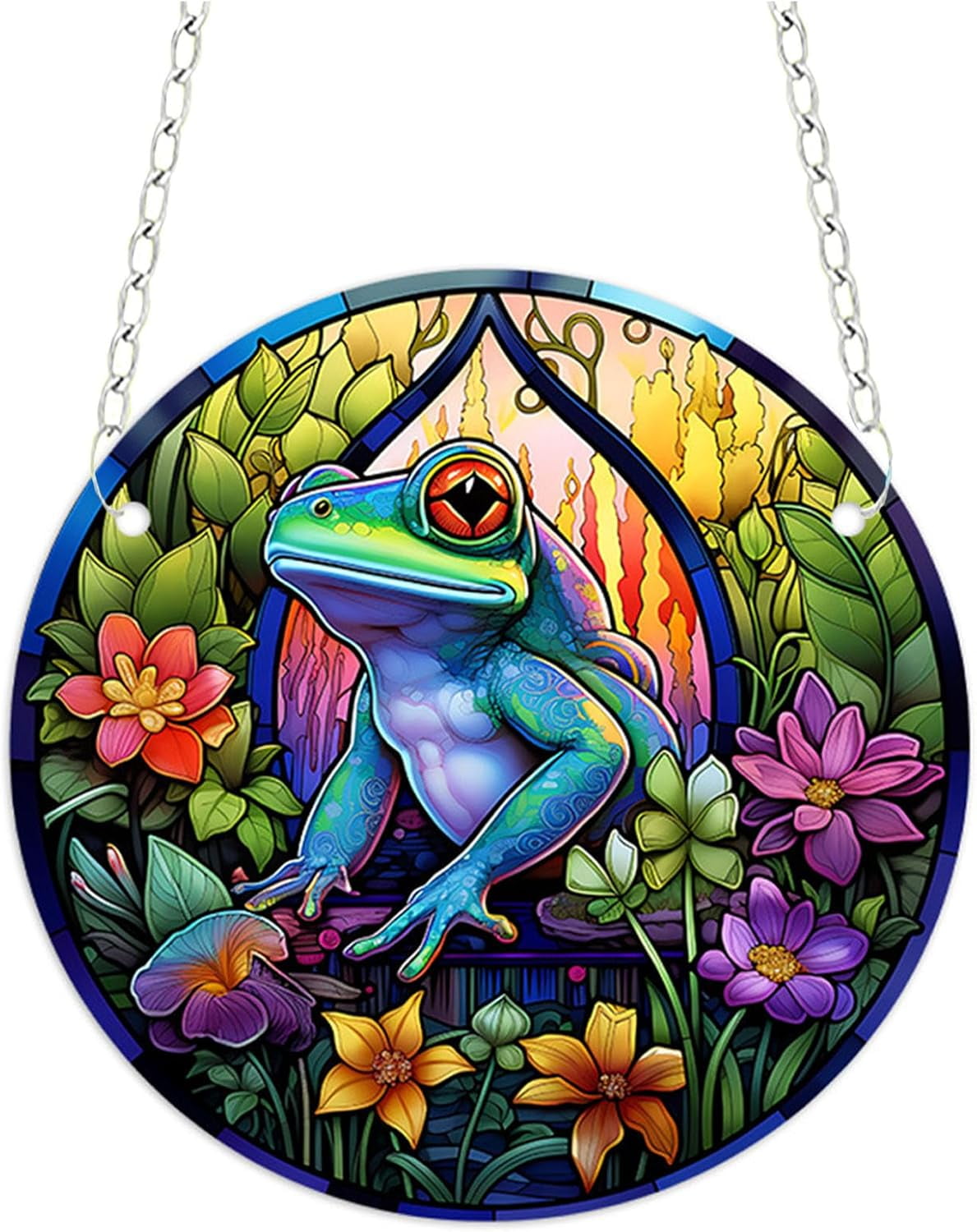 AatoeaX Unique Frog Window Decor: Mystical Garden Setting, Transparent ...