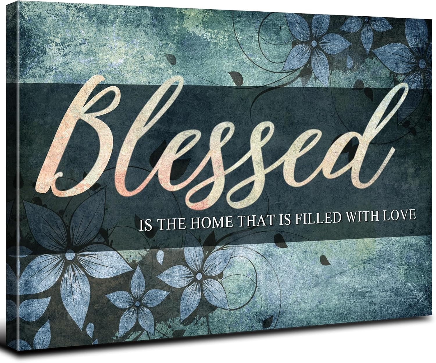 AatoeaX Vintage Blessed Signs Wall Art Bless This Home Canvas Pictures Bedroom Decor Retro ...