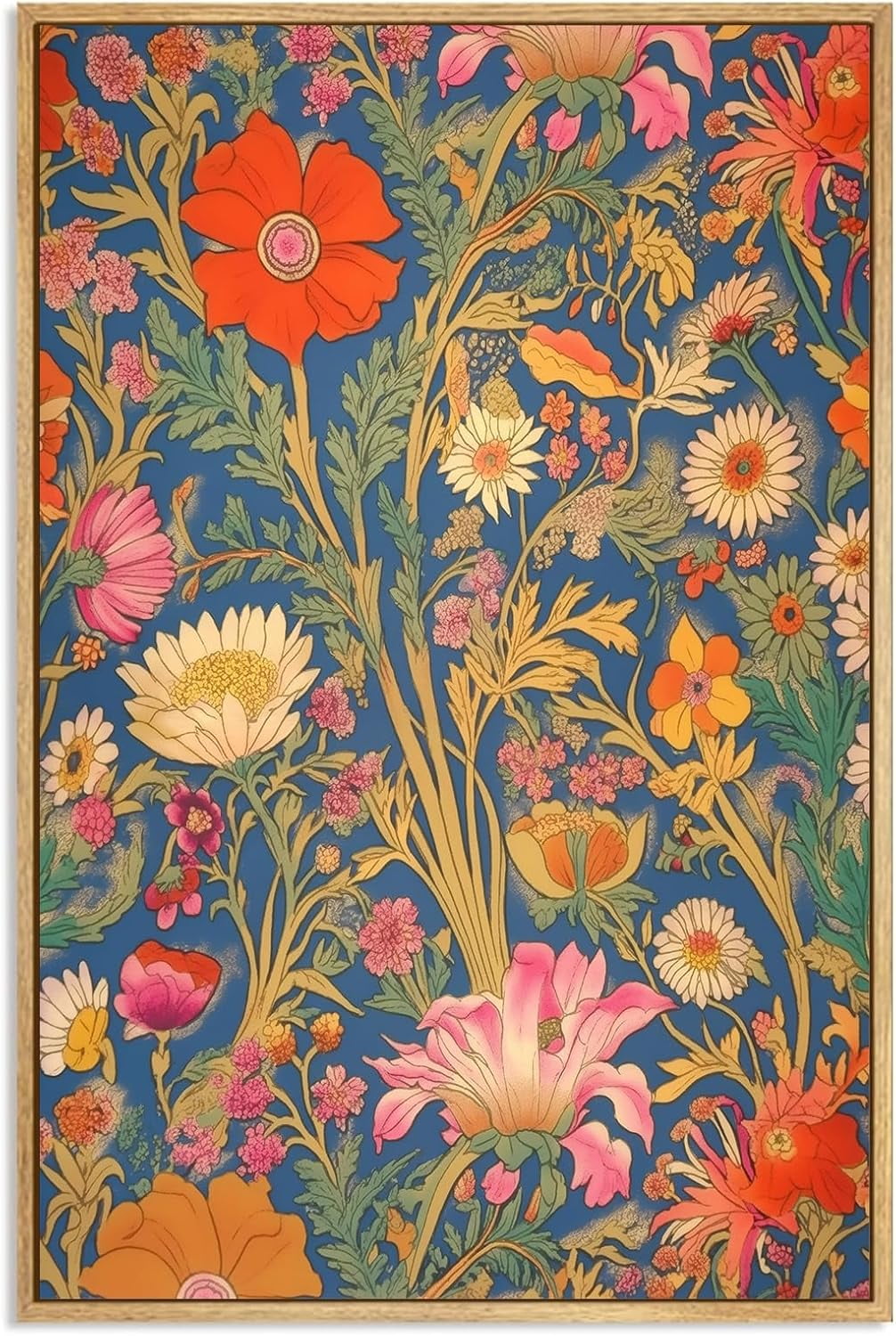 AatoeaX Vintage Boho Floral Wall Art Colorful Floral Flower Pictures ...