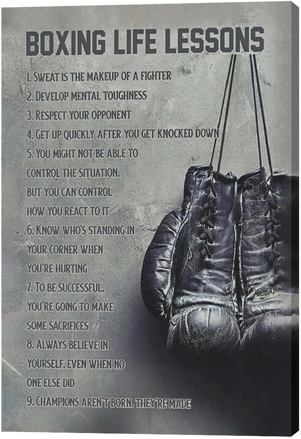 AatoeaX Vintage Boxing Sports Wall Art Boxing Life Lessons Wall Decor ...