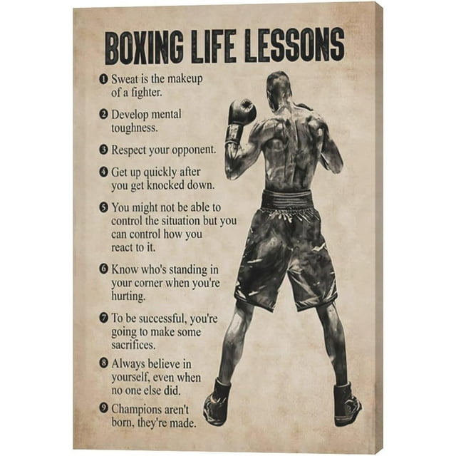 AatoeaX Vintage Boxing Sports Wall Art Boxing Life Lessons Wall Decor ...