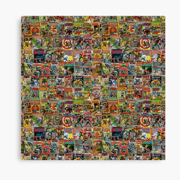 AatoeaX Vintage Comic Book Pattern Canvas Print Modern Wall Art Canvas ...