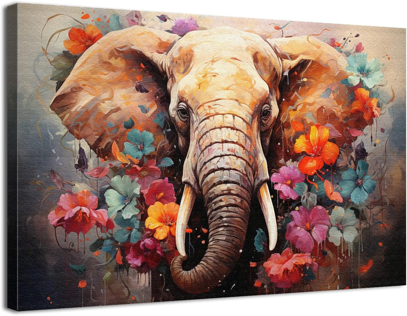 AatoeaX Vintage Elephant Wall Art Living Room Elephant Wall Decor ...
