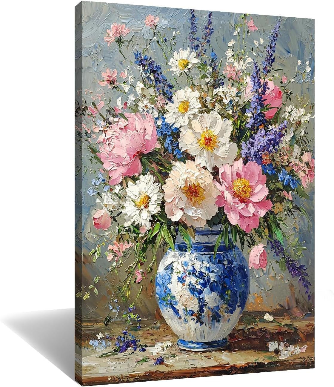AatoeaX Vintage Floral Canvas Wall Art Colorful Wildflower Oil Painting ...