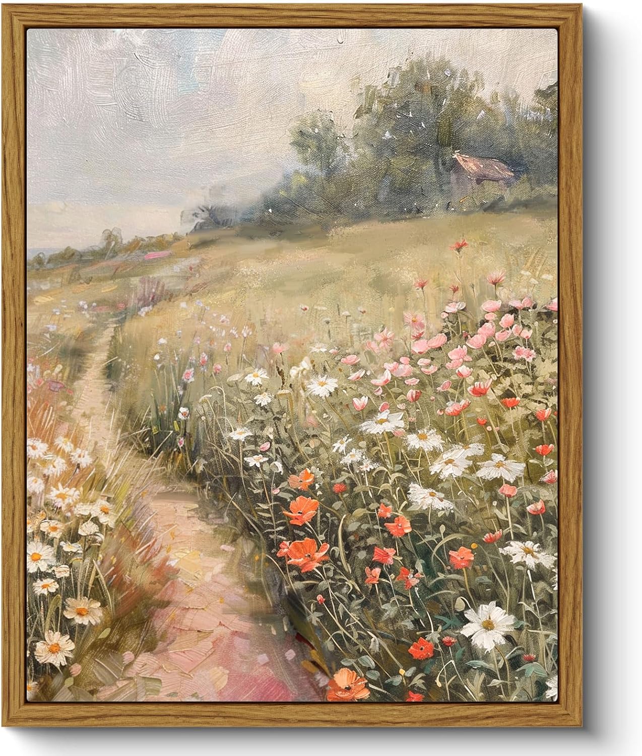 AatoeaX Vintage Floral Wall Art, Bedroom Bathroom Country Flower Fields ...