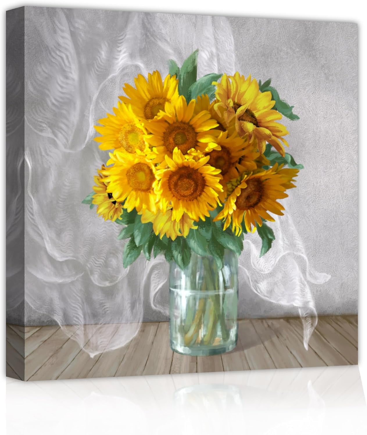 AatoeaX Vintage Sunflower Wall Decor, Yellow Sunflower in Bottle ...
