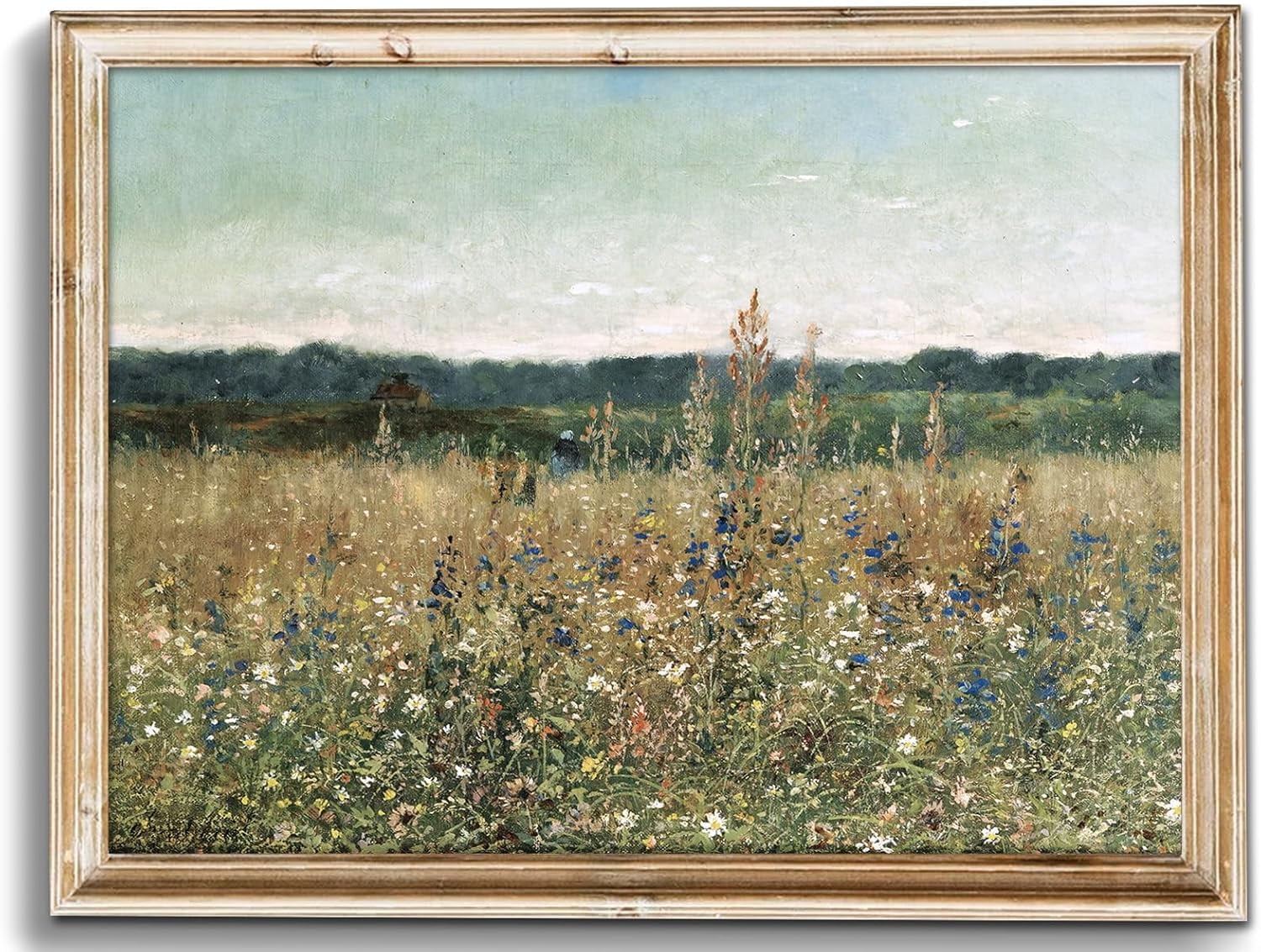AatoeaX Vintage Wall Art, Classical Wildflower Field Wall Painting ...