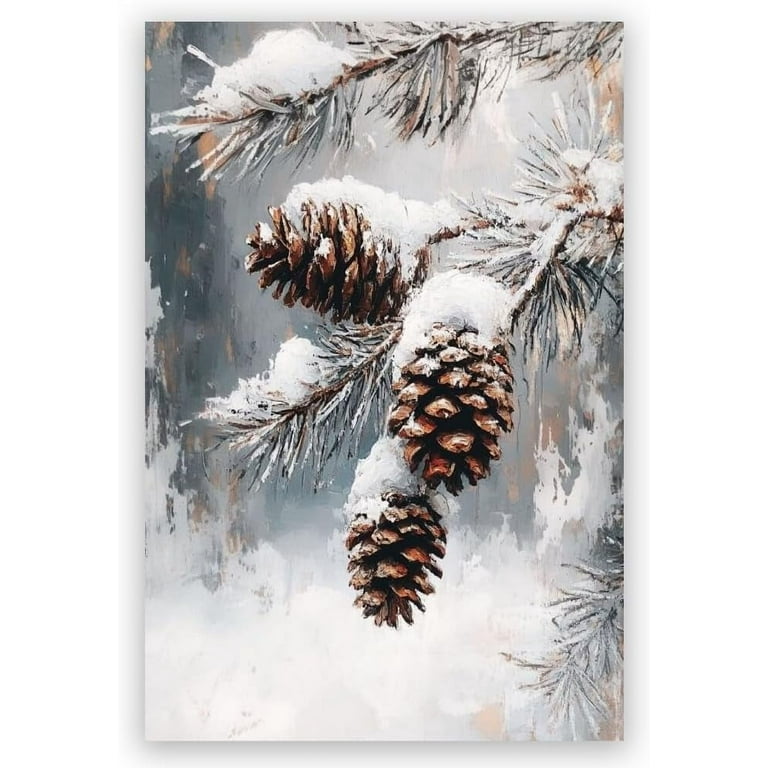 pine cones snowy