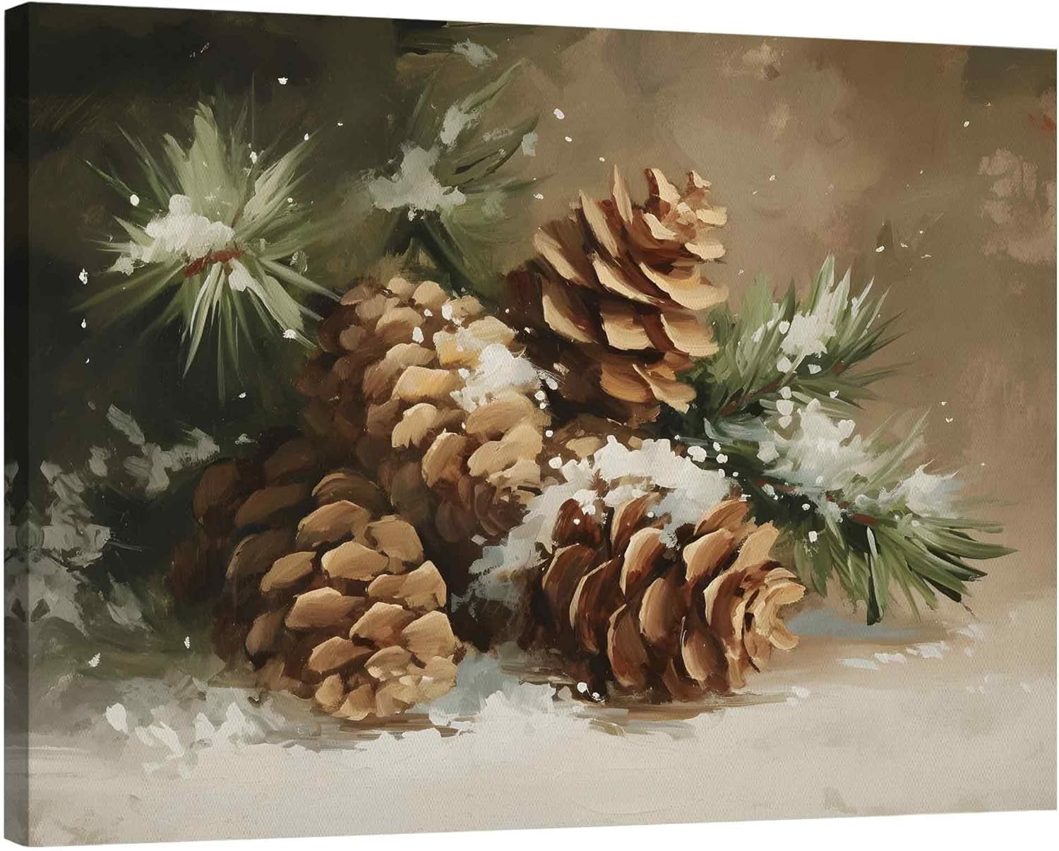 AatoeaX Vintage Winter Pine Cones Pinecones Wall Art Decor, Rustic ...