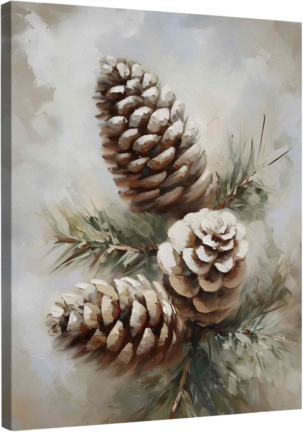 AatoeaX Vintage Winter Pine Cones Wall Art Decor, Rustic Pinecones ...
