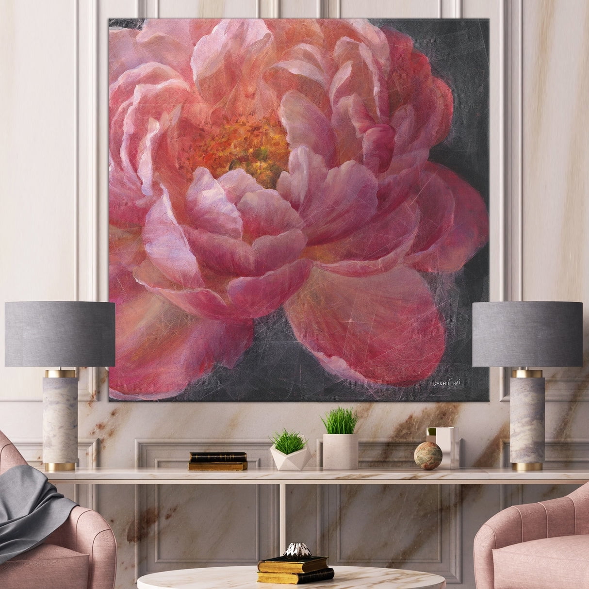 AatoeaX "Vivid Pink Peonies I" Shabby Chic Gallery-wrapped Canvas ...