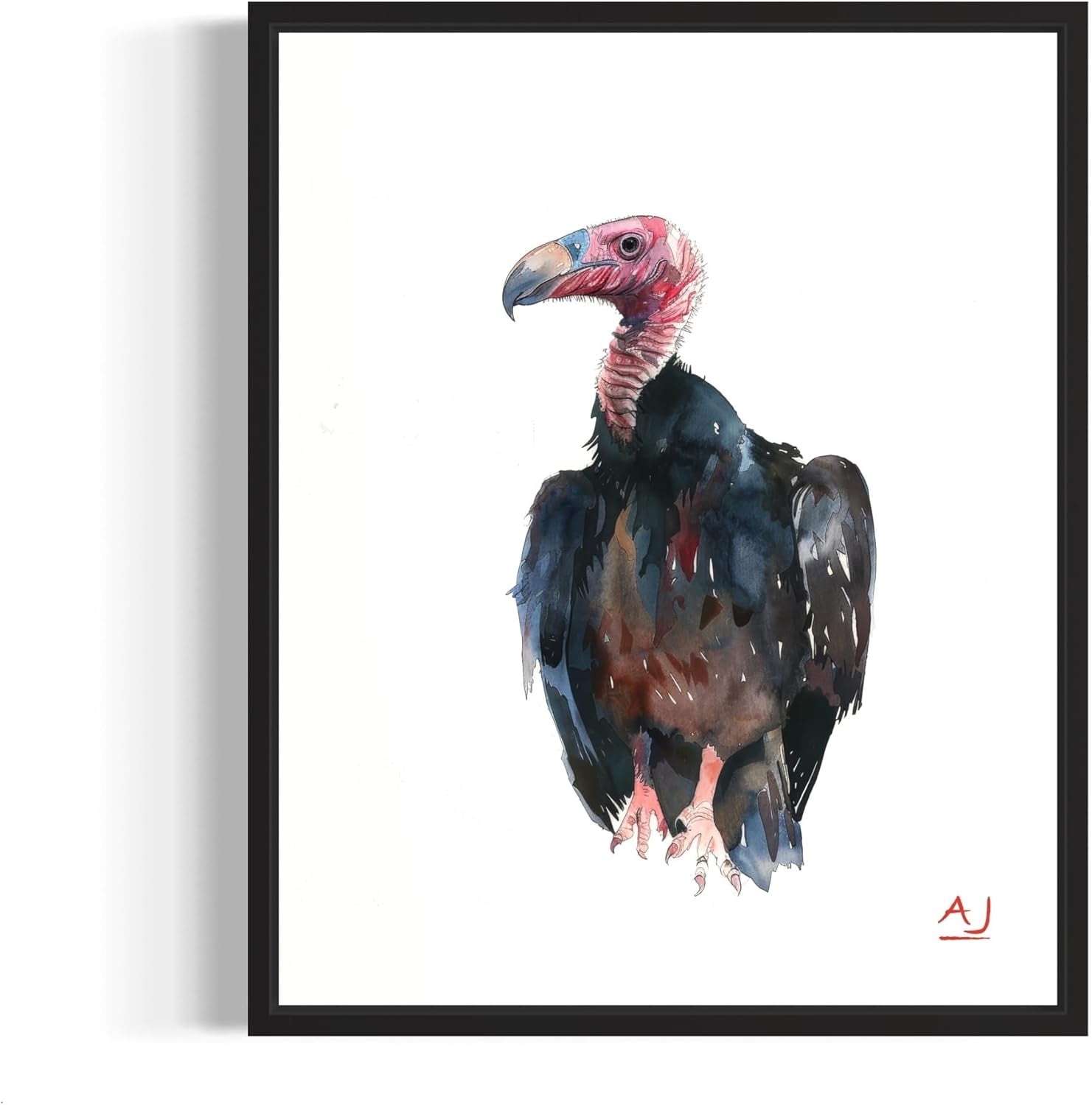 AatoeaX Vulture Art Print Poster, Bird Watercolor Painting, Nature ...