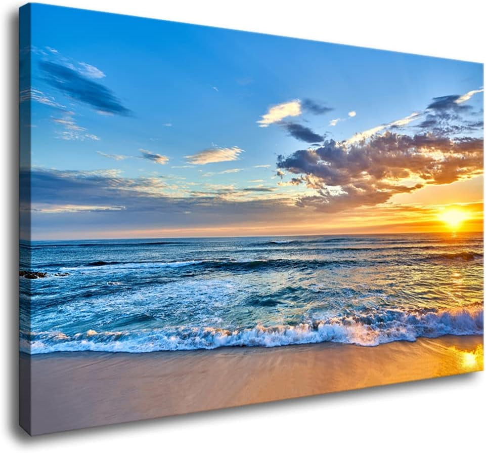 AatoeaX Wall Art Canvas Painting Seaside Sunset over the beaches 1 ...