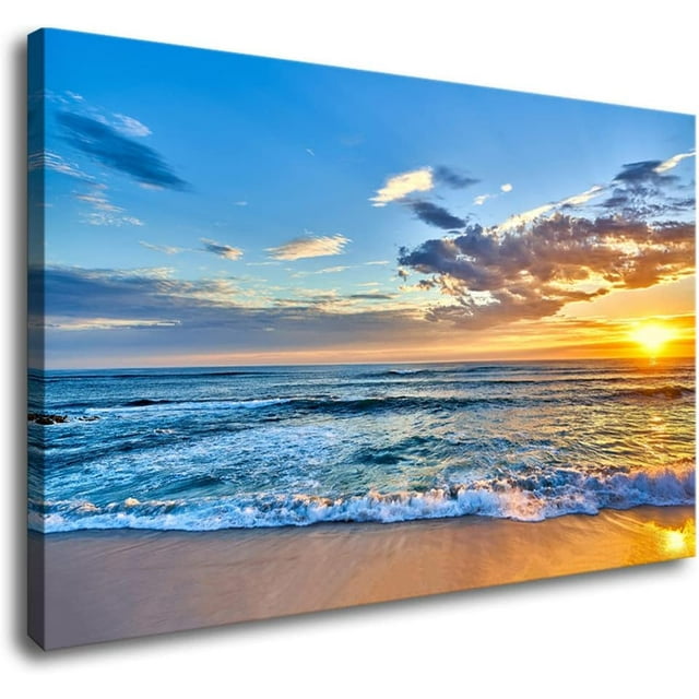 AatoeaX Wall Art Canvas Painting Seaside Sunset over the beaches 1 ...