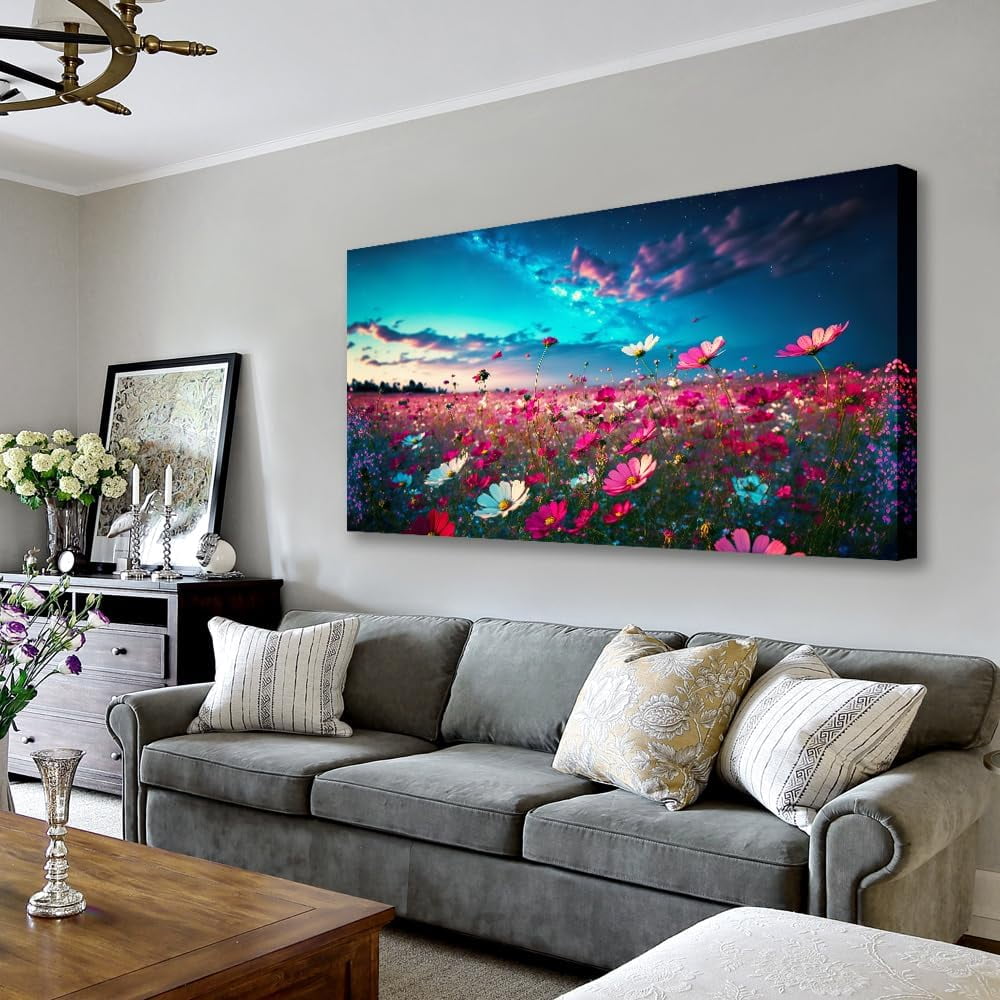AatoeaX Wall Art Daisy Flower Blue Sky Natural Landscape Wall ...