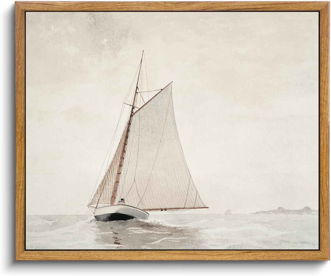 AatoeaX Wall Art Muted Sailboat Vintage Wall Decor, Antique Lake House ...