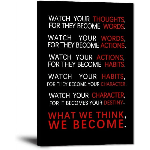 AatoeaX Watch Your Thoughts Motivational Wall Art Inspirational Canvas Painting Inspiring ...