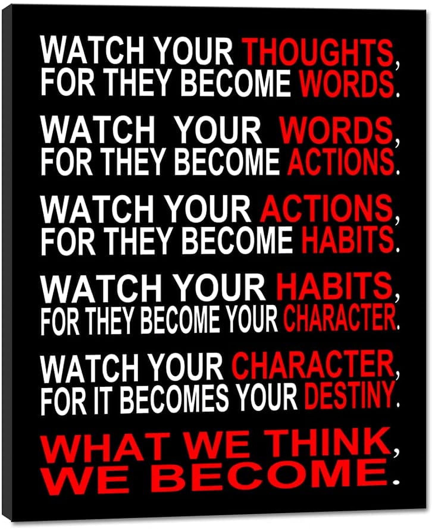 AatoeaX Watch Your Thoughts Motivational Classroom Poster Modern Canvas ...