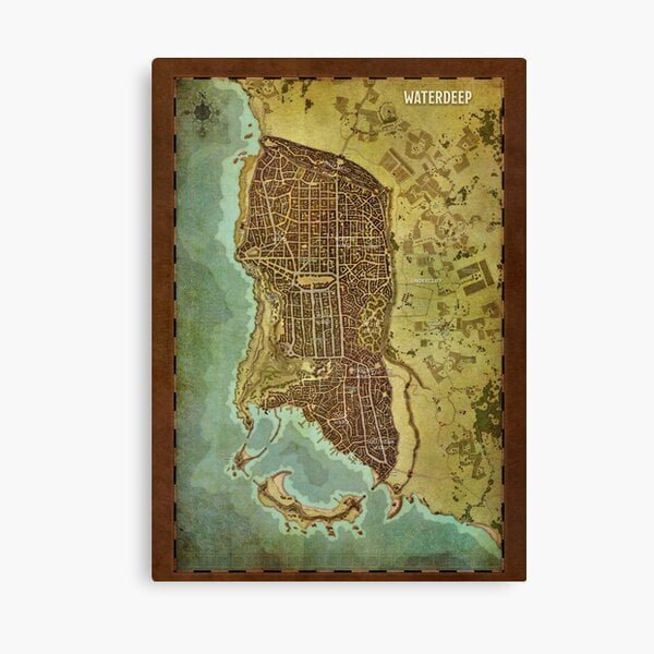 AatoeaX Waterdeep City Map 2 Canvas Print Modern Wall Art Canvas Poster – Aesthetic Print for ...
