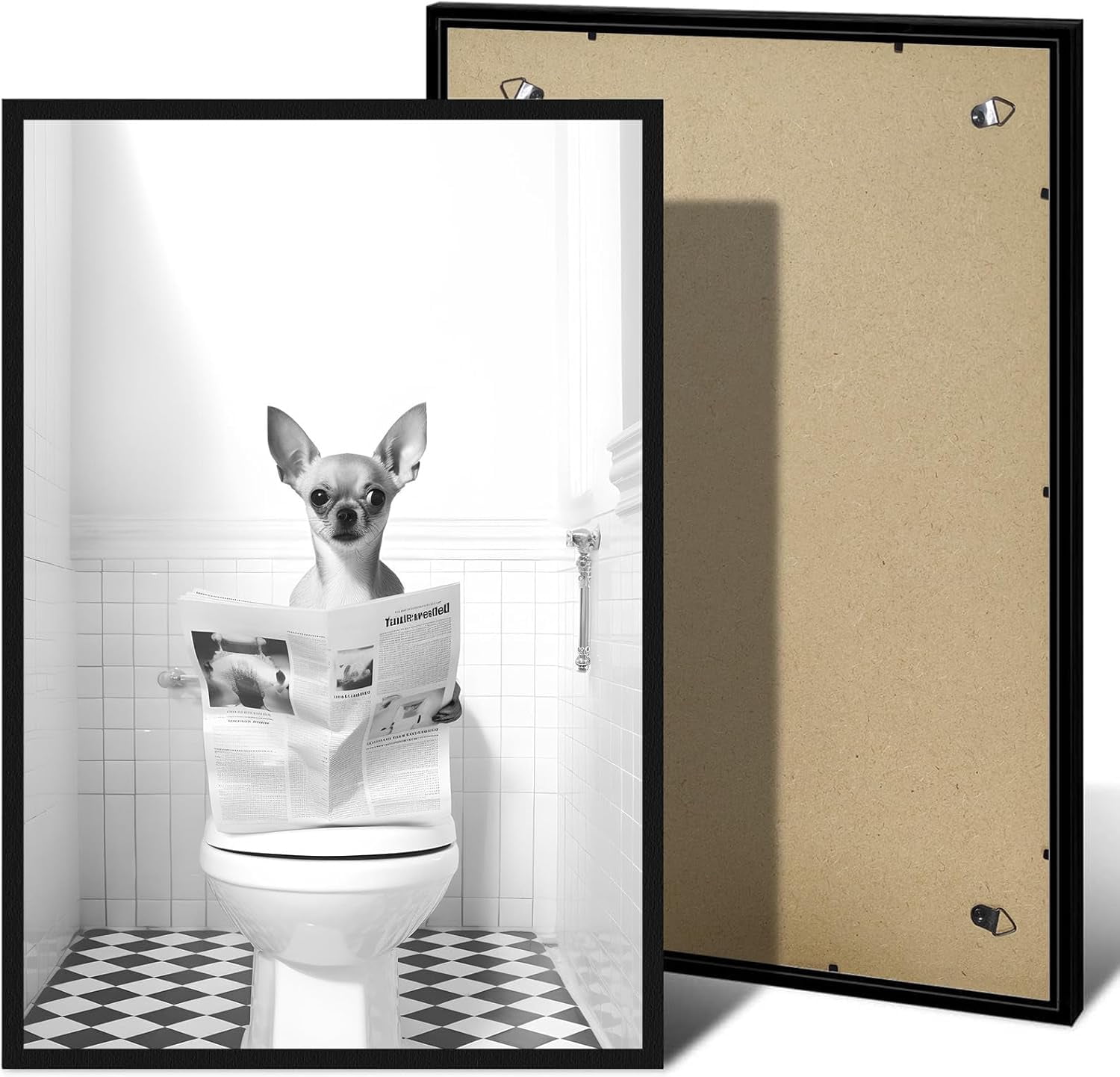 AatoeaX West Highland White Terrier on Toilet Black bathroom wall decor ...