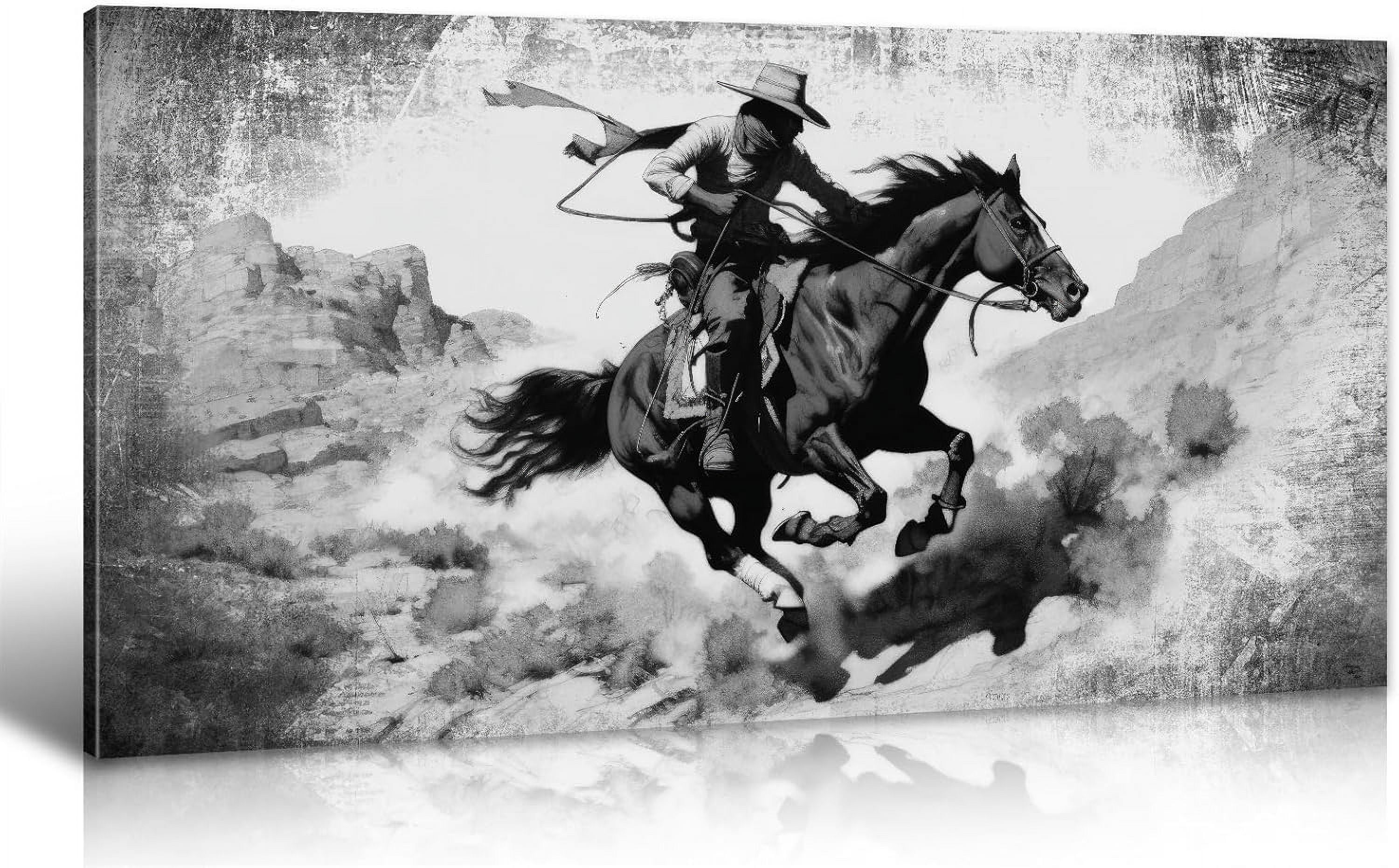 AatoeaX Western Farmhouse Wall Decor Black and White Cowboy Wall Art ...