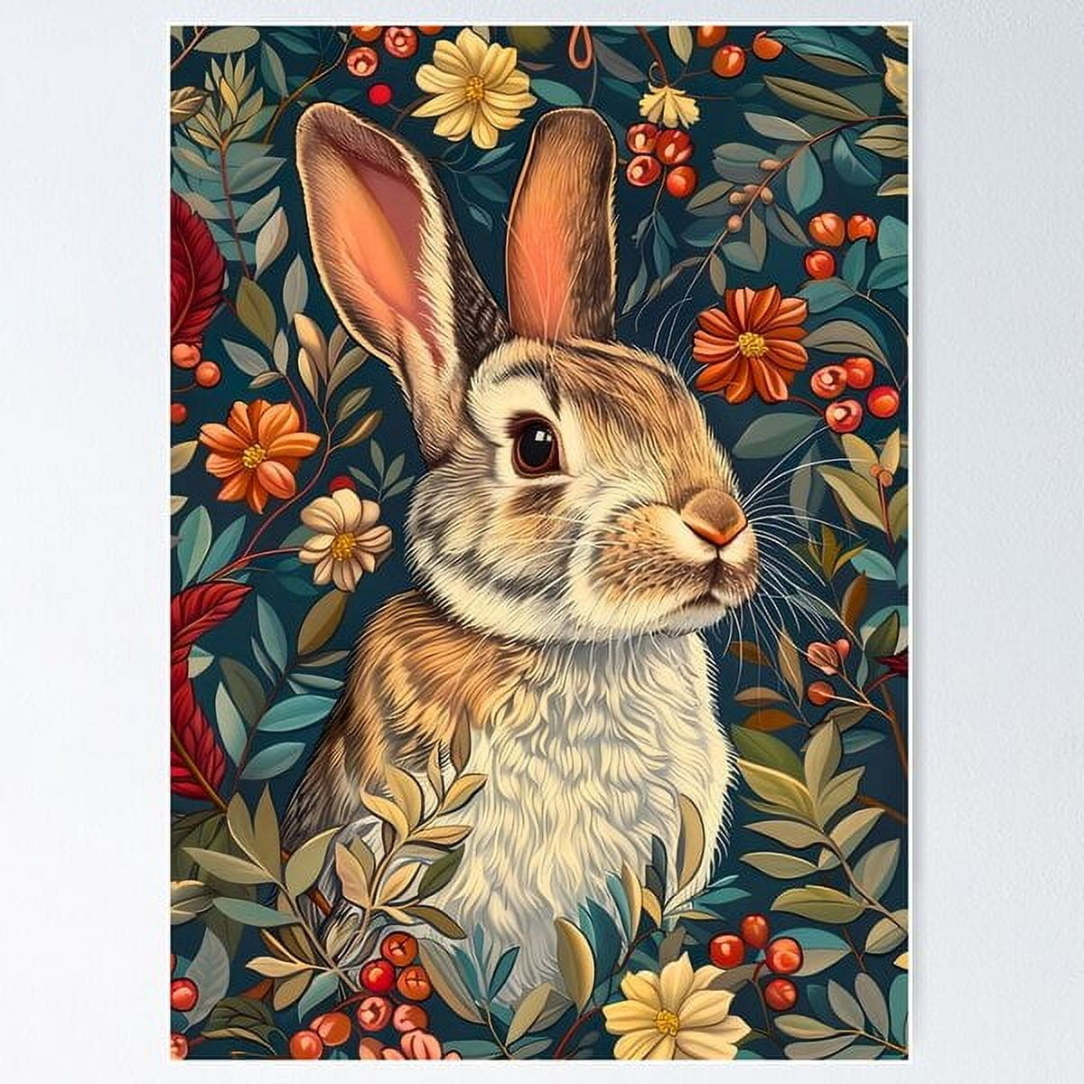 AatoeaX William Morris Whimsical Bunny in Autumn Garden – Nature Animal ...