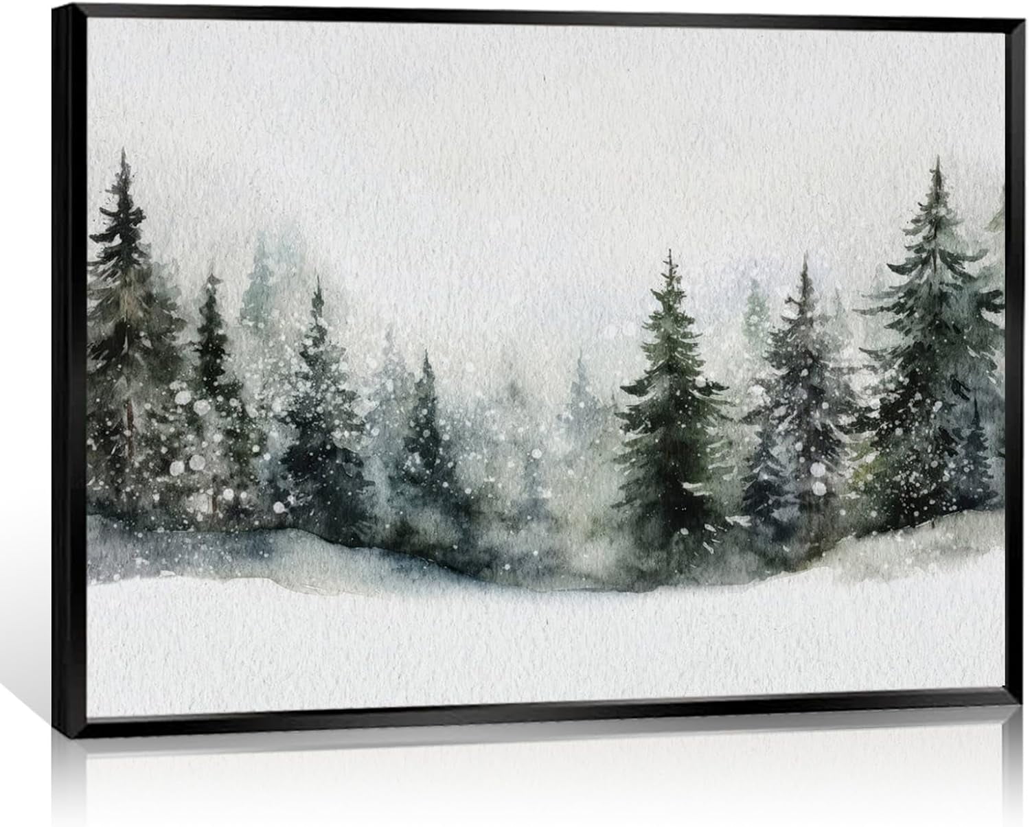 AatoeaX Winter Canvas Wall Art, Rustic Winter Snowscape Poster, Forest ...