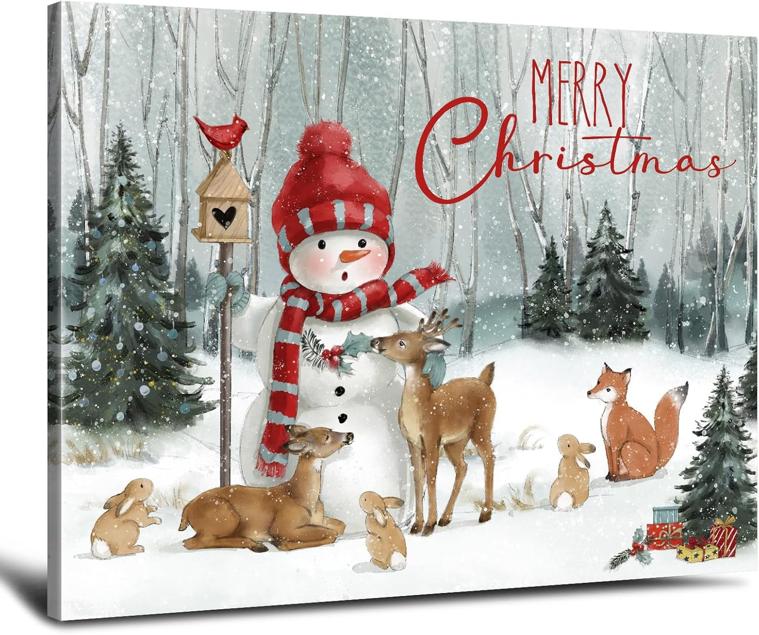 AatoeaX Winter Snowman Christmas Wall Art: Christmas Canvas Wall Decor ...