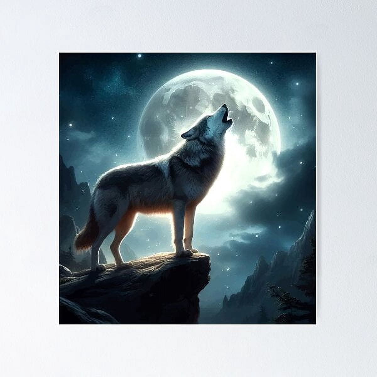AatoeaX Wolf Howling At Moon Poster Aesthetic Home Decor – Perfect for ...