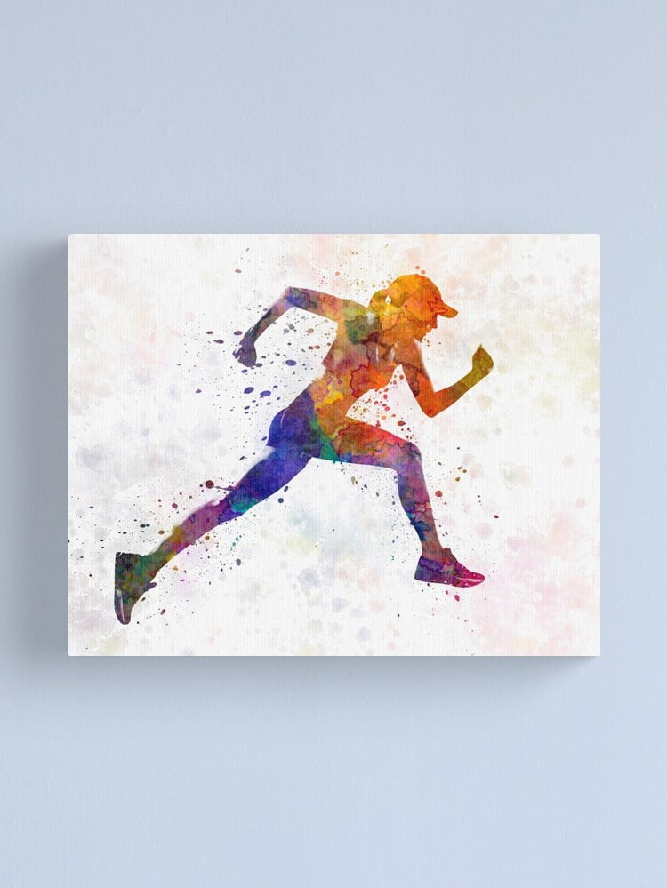 AatoeaX Woman runner jogger running Canvas Print Modern Wall Art Canvas ...