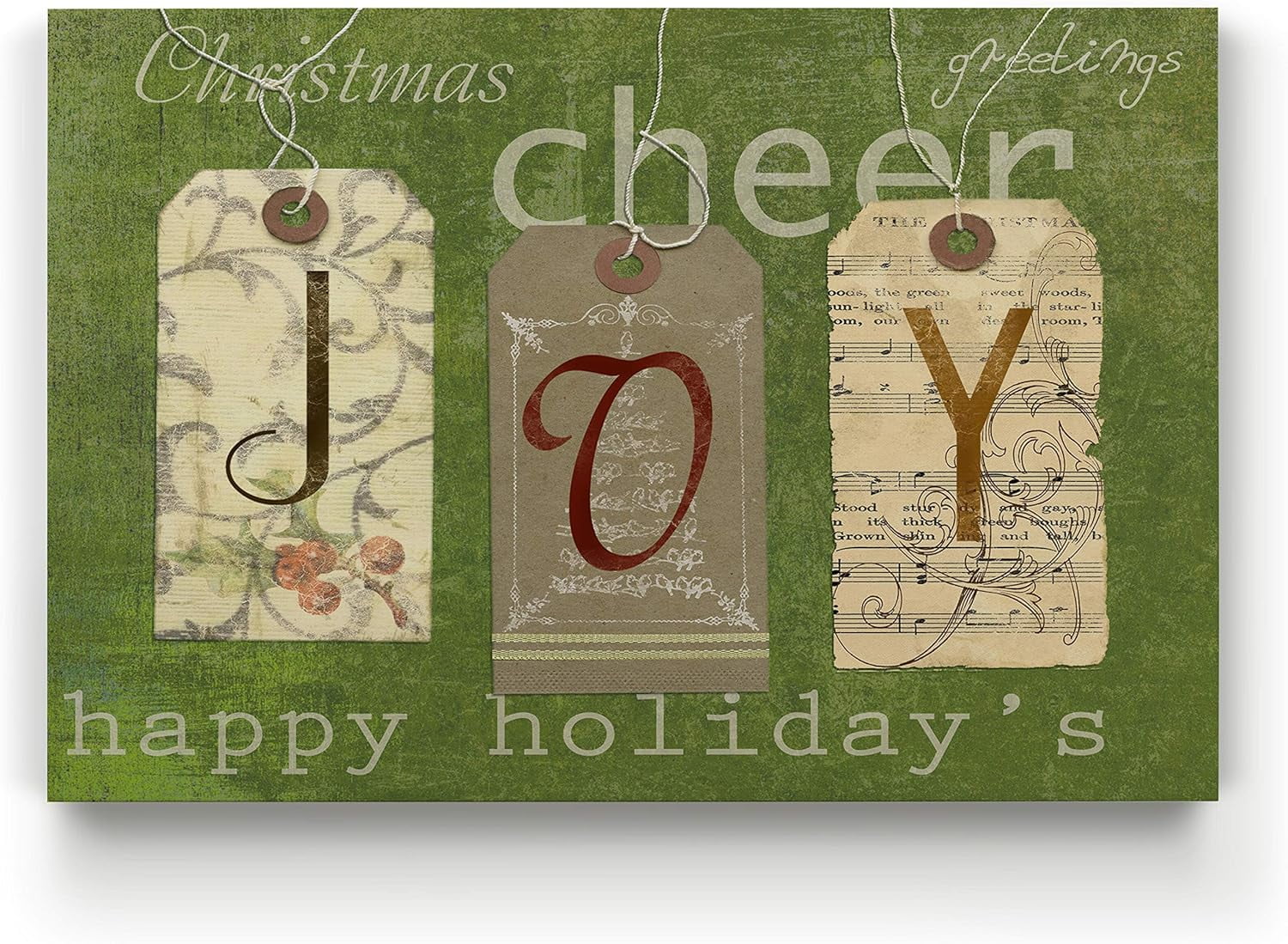 AatoeaX Xmas Wall Art Paintings & Prints Christmas Cheer Joy Tags ...