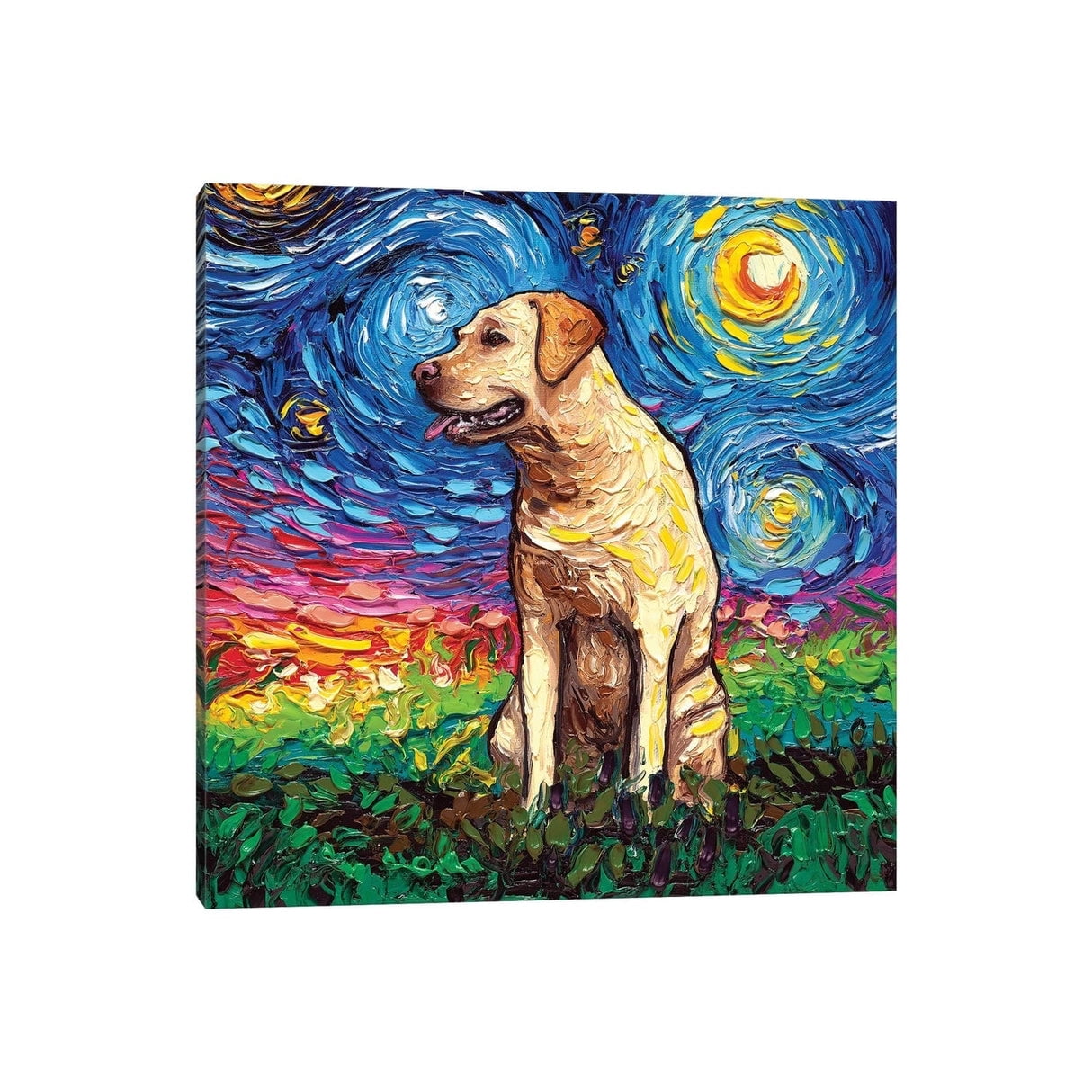 AatoeaX "Yellow Labrador Night II" Canvas Print Modern Wall Art Canvas ...