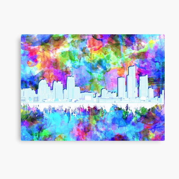 AatoeaX detroit skyline Canvas Print Modern Wall Art Canvas Poster ...