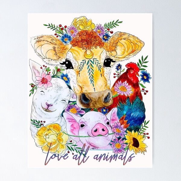 AatoeaX love all animals Poster Aesthetic Home Decor – Perfect for ...