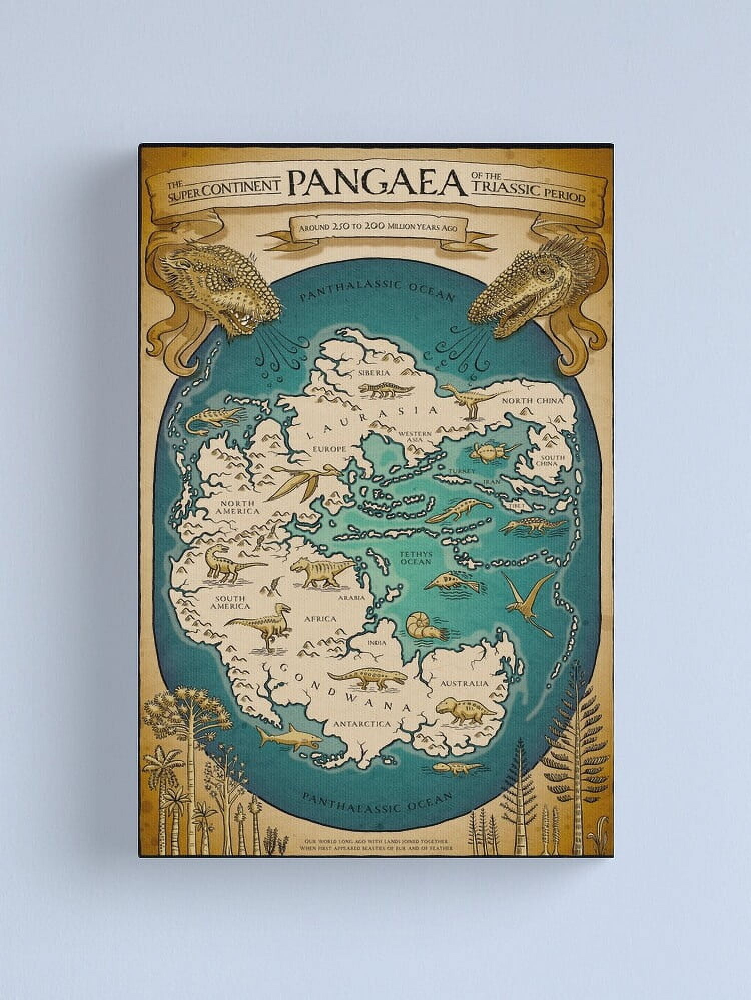 AatoeaX map of the supercontinent Pangaea Canvas Print Modern Wall Art ...