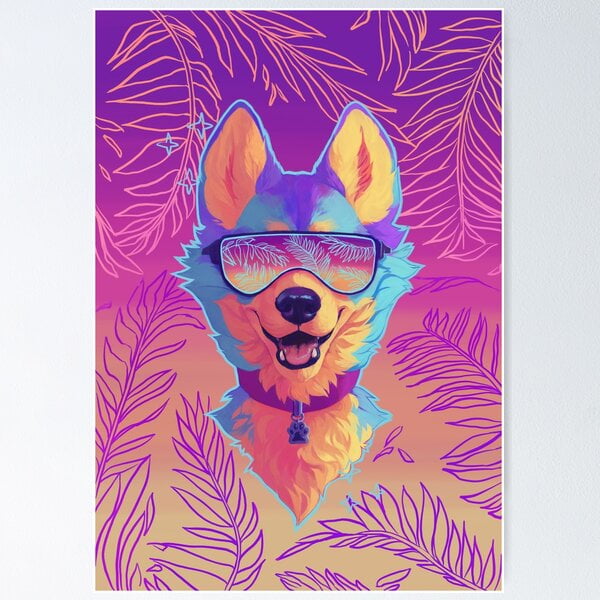 AatoeaX sparkle dog (furry merch) PosterAesthetic Home Decor – Perfect ...