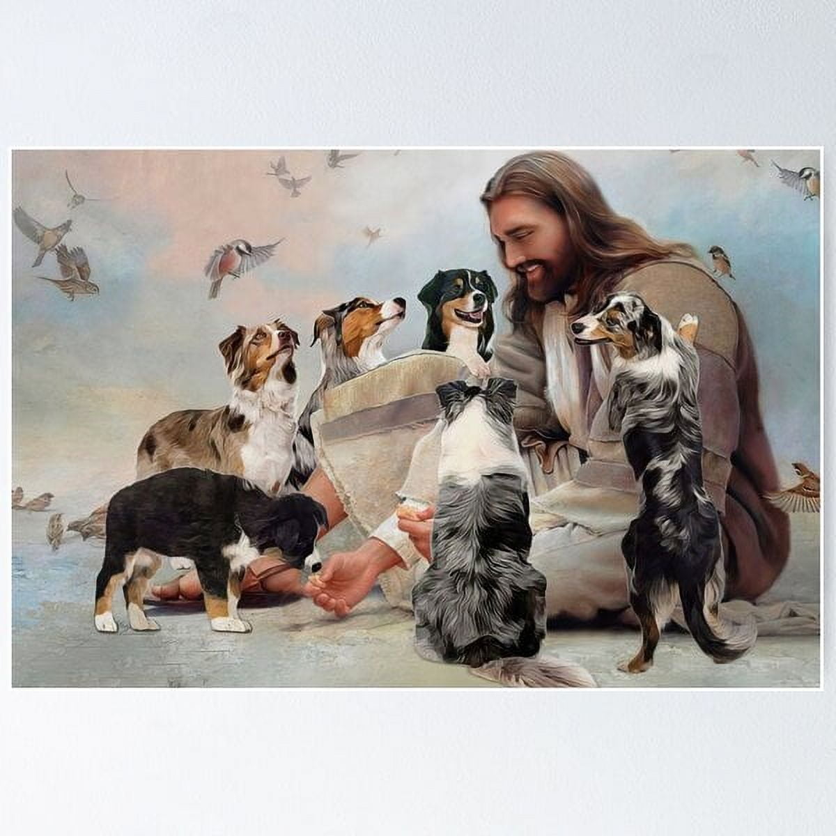AatoeaX surrounded by Aussie angels Gift for you - Jesus Aussie Poster ...