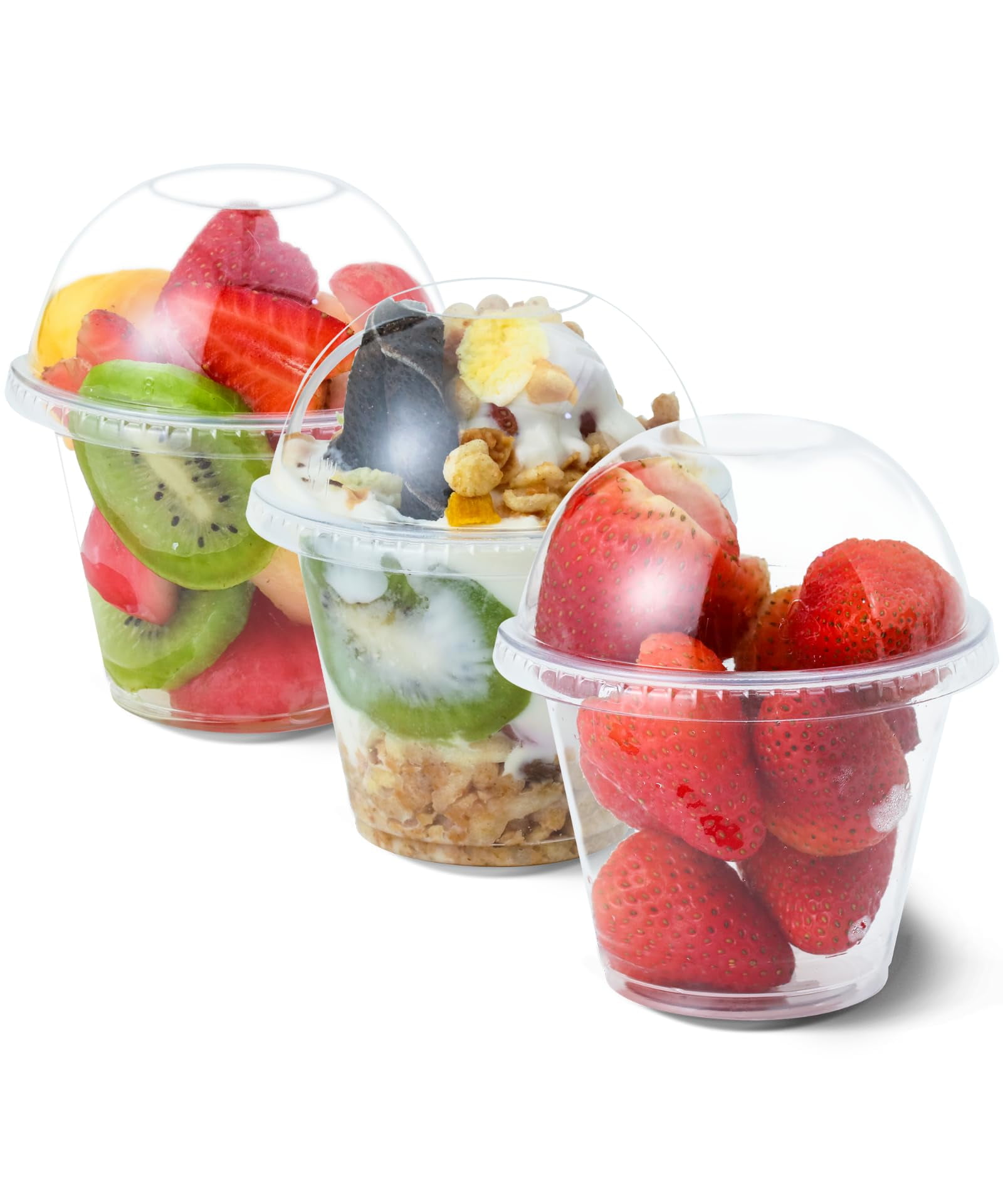 Aatriet 9 oz Clear Plastic Cups with Lids - 25 Sets Dessert Cups with ...