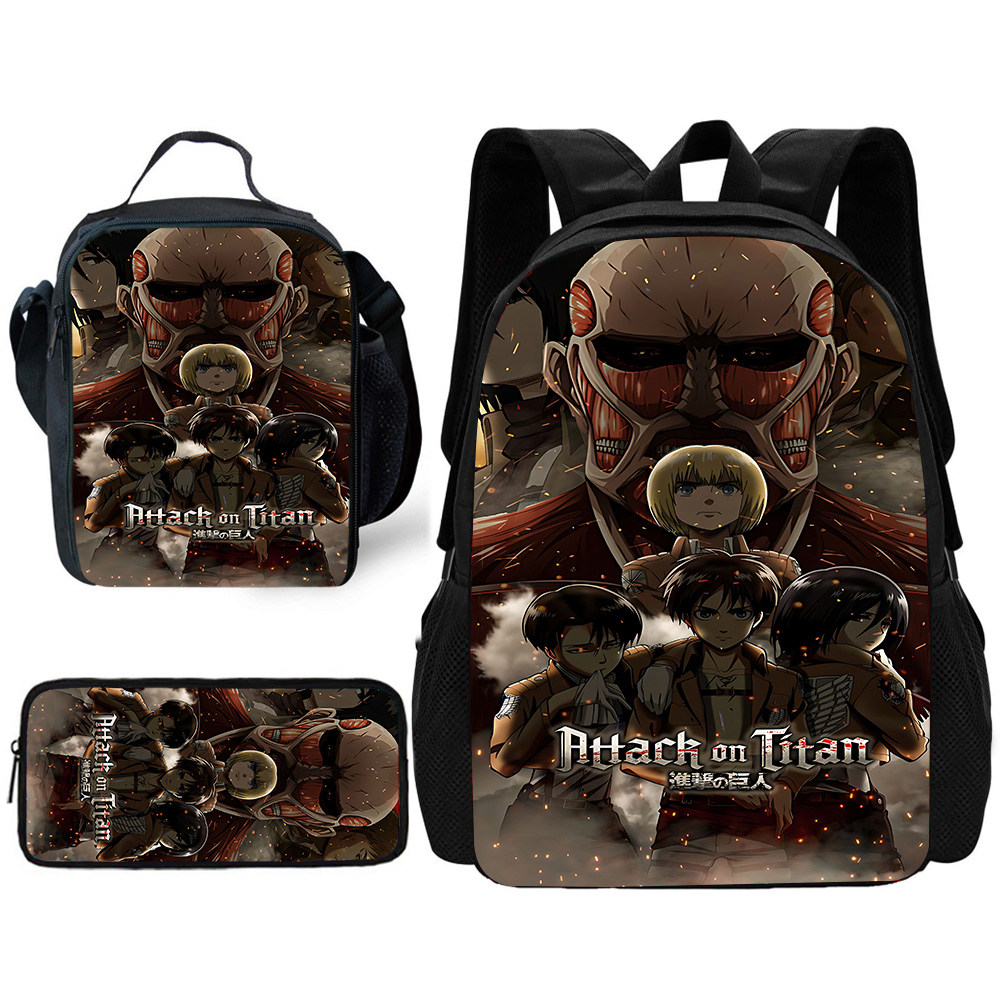 Aattacks on Titans Backpack with Lunch Bags ,Pencil Bags - Walmart.com