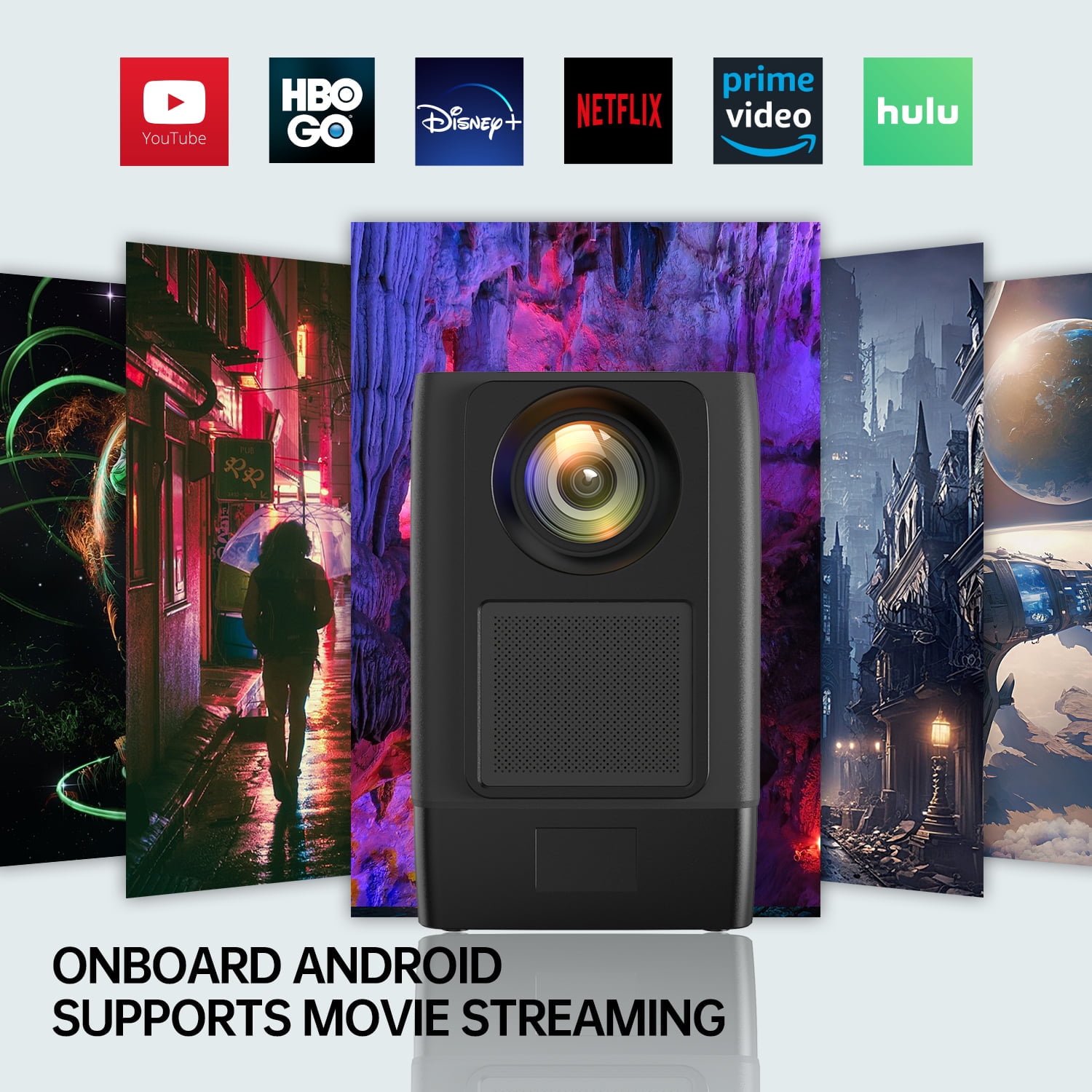 Aaxa Technologies LP-500-01 L500 1080p Smart Proj Android9 Proj Bt5.0 ...