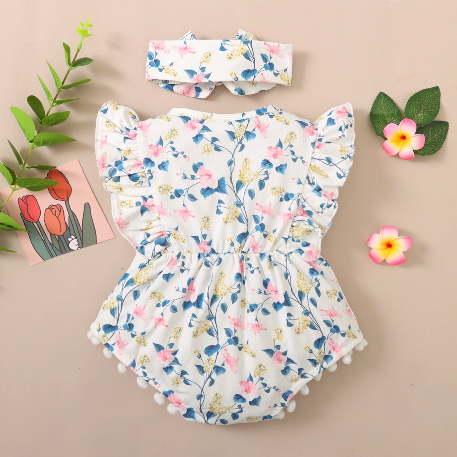 Aayomet Baby Rompers Girl Long Sleeve Baby Rompers Unisex Baby Boys Girls Crewneck Waffle Knit ...